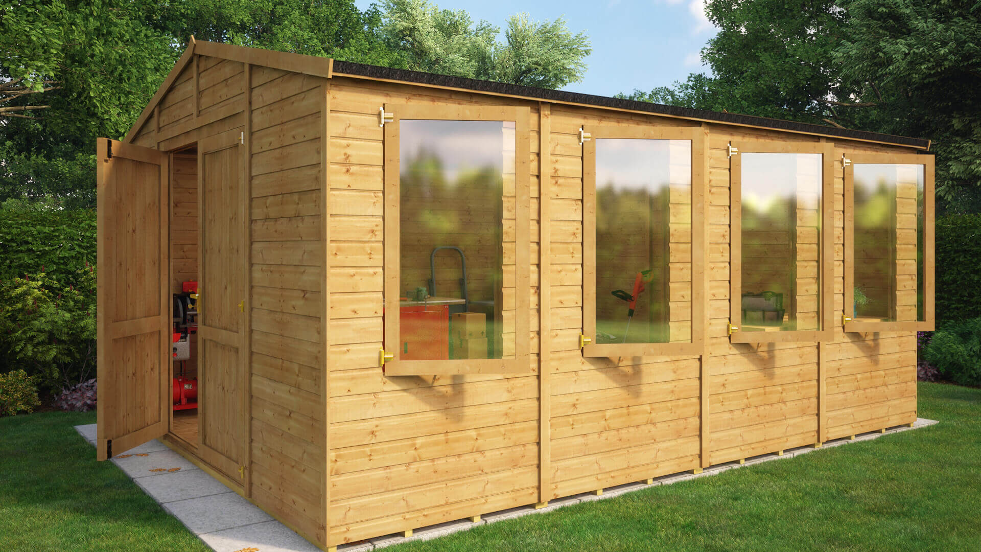 16 x 12 Wooden Garden Sheds | Project Timber | Free UK Delivery