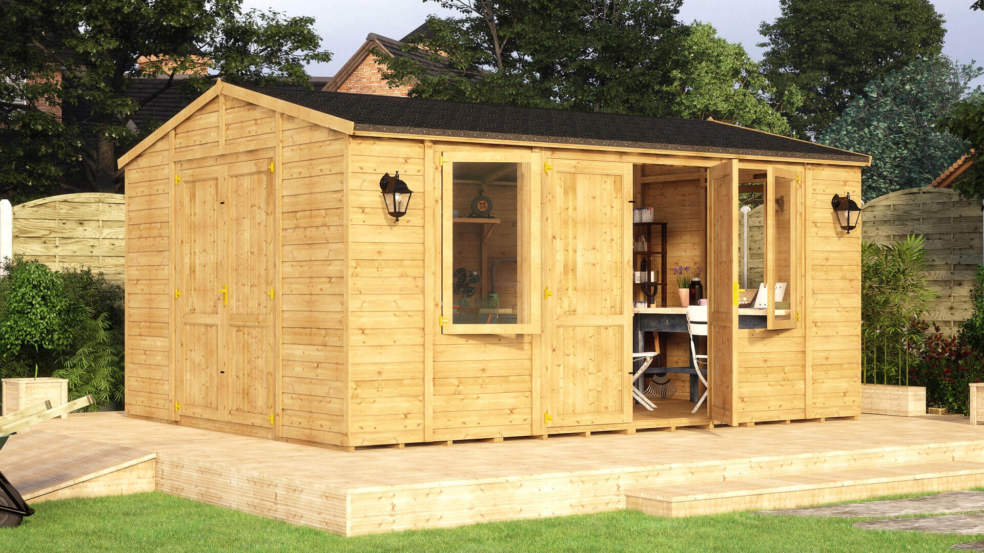16 x 12 Wooden Garden Sheds | Project Timber | Free UK Delivery