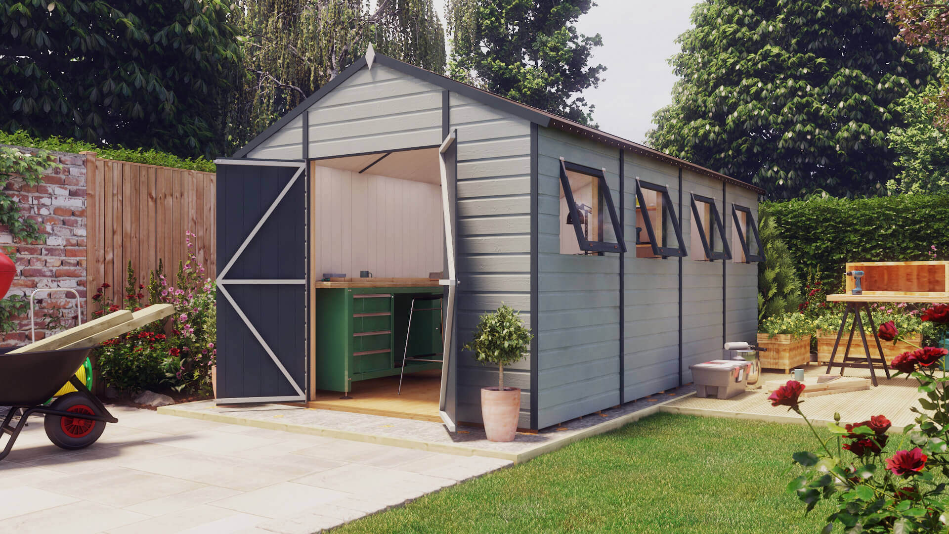16x8 Garden Sheds|Wooden Garden Sheds| Project Timber | Free UK Delivery