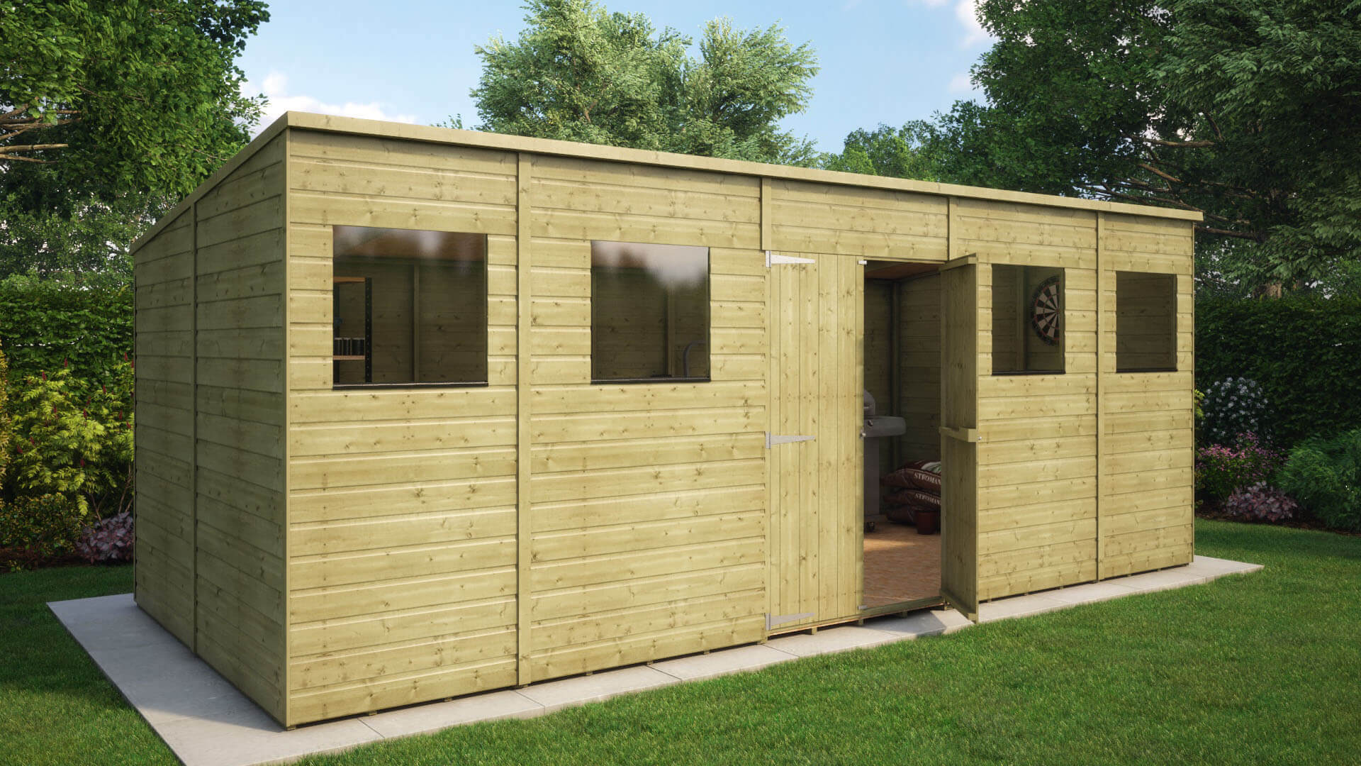 18 x 8 Wooden Garden Sheds | Project Timber | Free UK Delivery