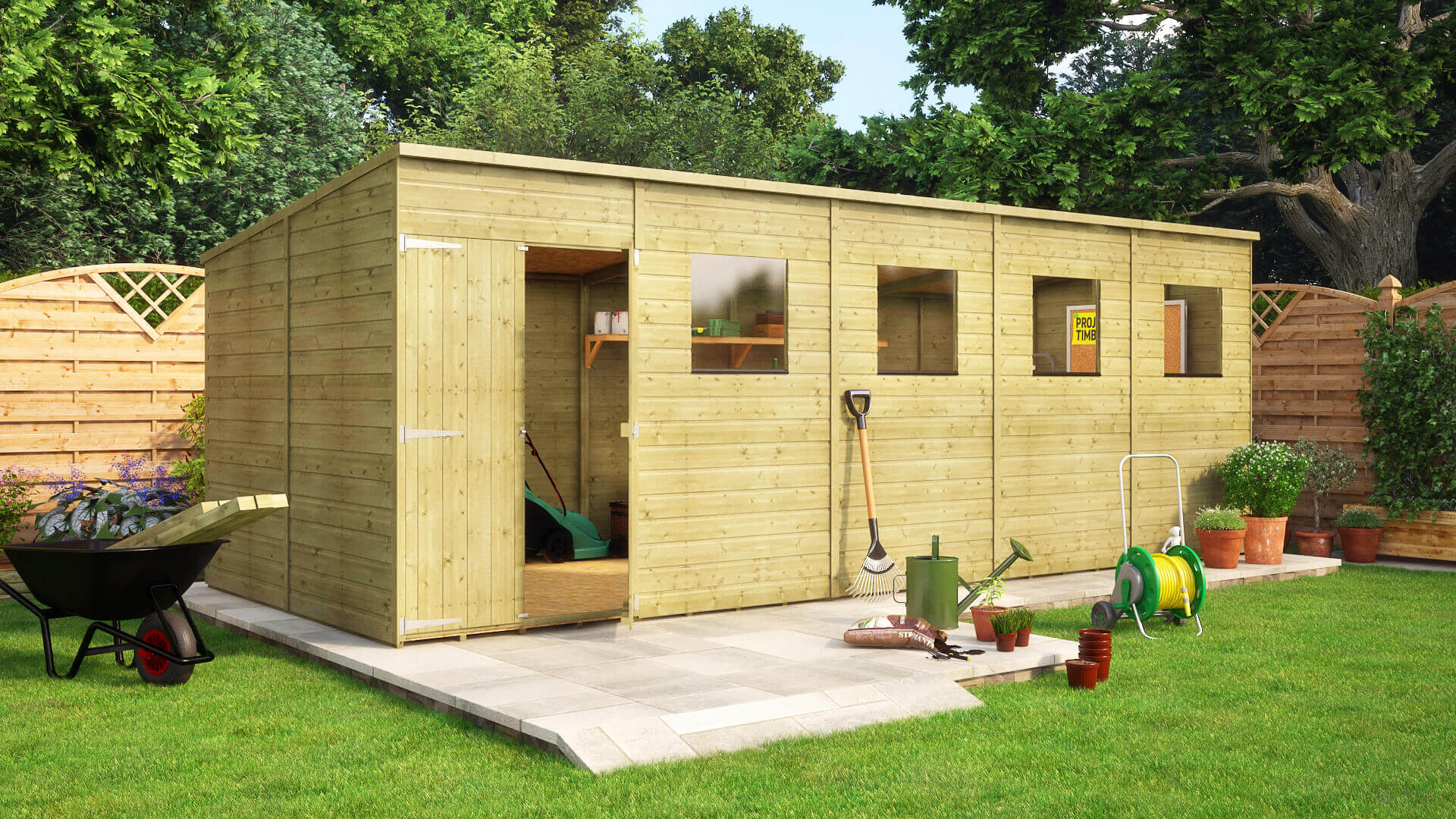 20x8 Sheds| 20 x 8 Wooden Garden Storage Sheds | Project Timber