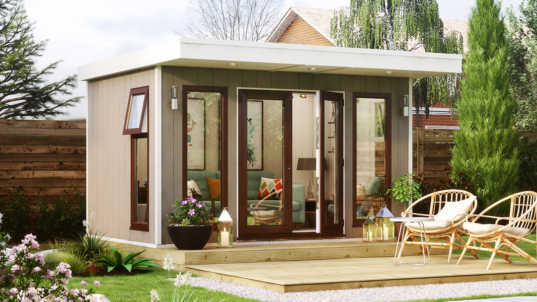 Large Overhang | Evolution Insulated Garden Office | Garden Rooms